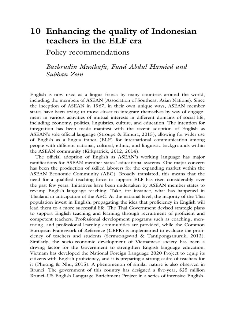 Musthafa - Hamied - Zein - 2018 - Enhancing The Quality of Indonesian Teachers in The ELF Era ...