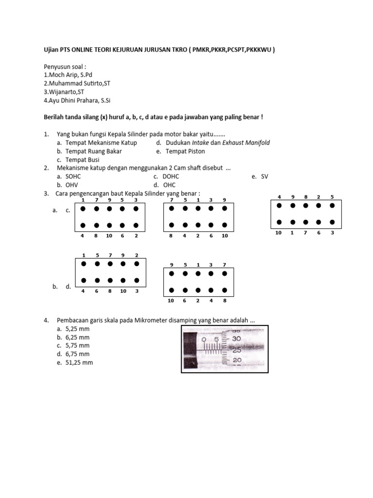 Soal Pts Genap Teori Kejuruan Kelas Xi (PMKR, PKKR, PCSPT, Pkkkwu) Fix | PDF