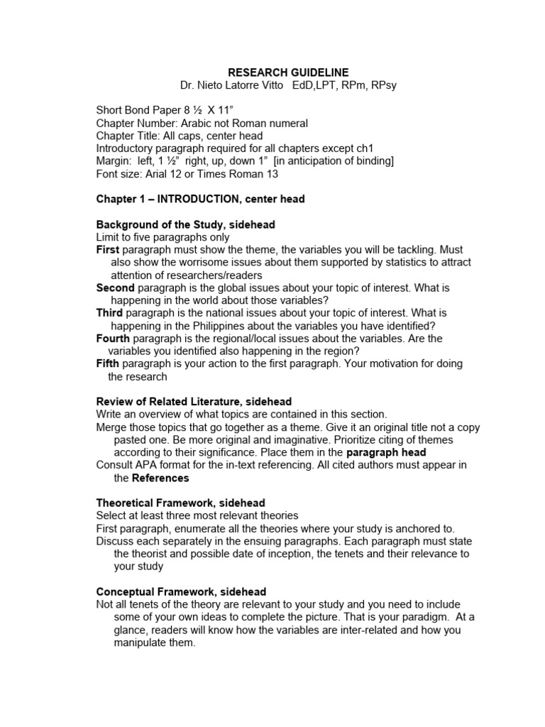 New Research Guideline Format | PDF | Statistics | Quantitative Research