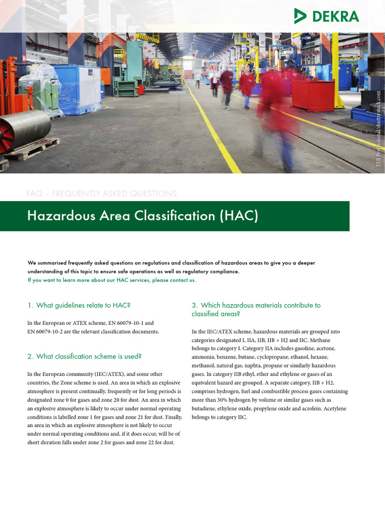 Dekra Faq Hazardous Area Classification A4 Uk Final | PDF | Chemistry ...