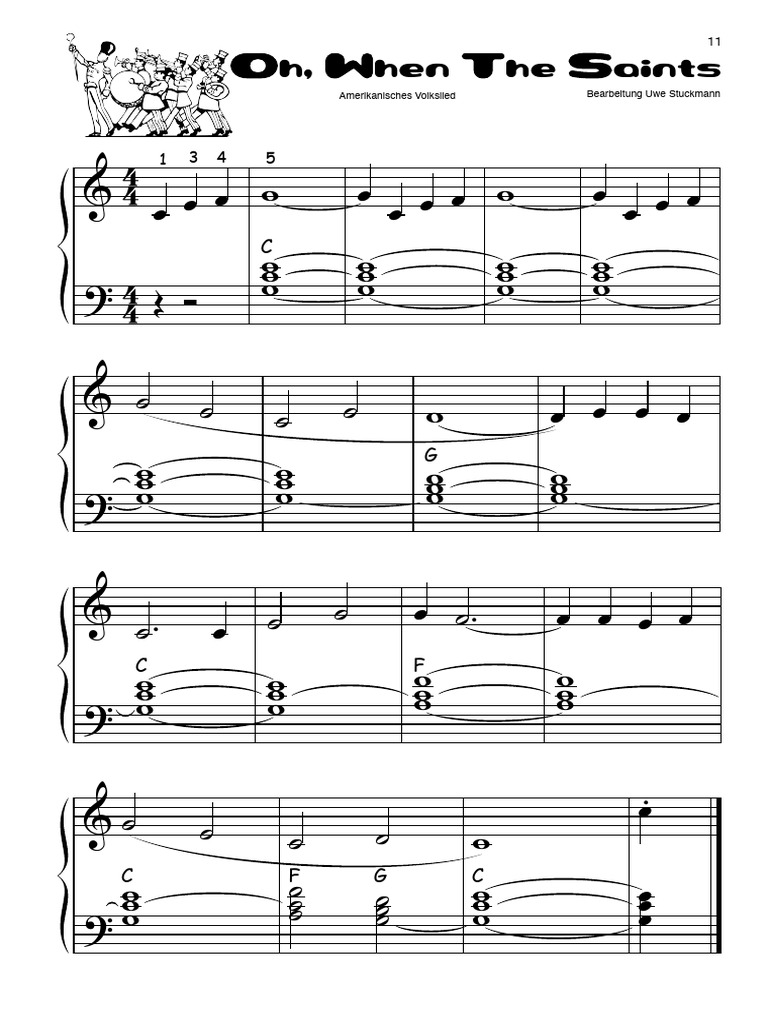 Oh When The Saints - Keyboard Leicht | PDF