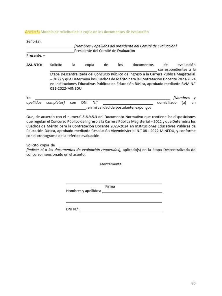 Modelo de Solicitud de Reclamos | PDF