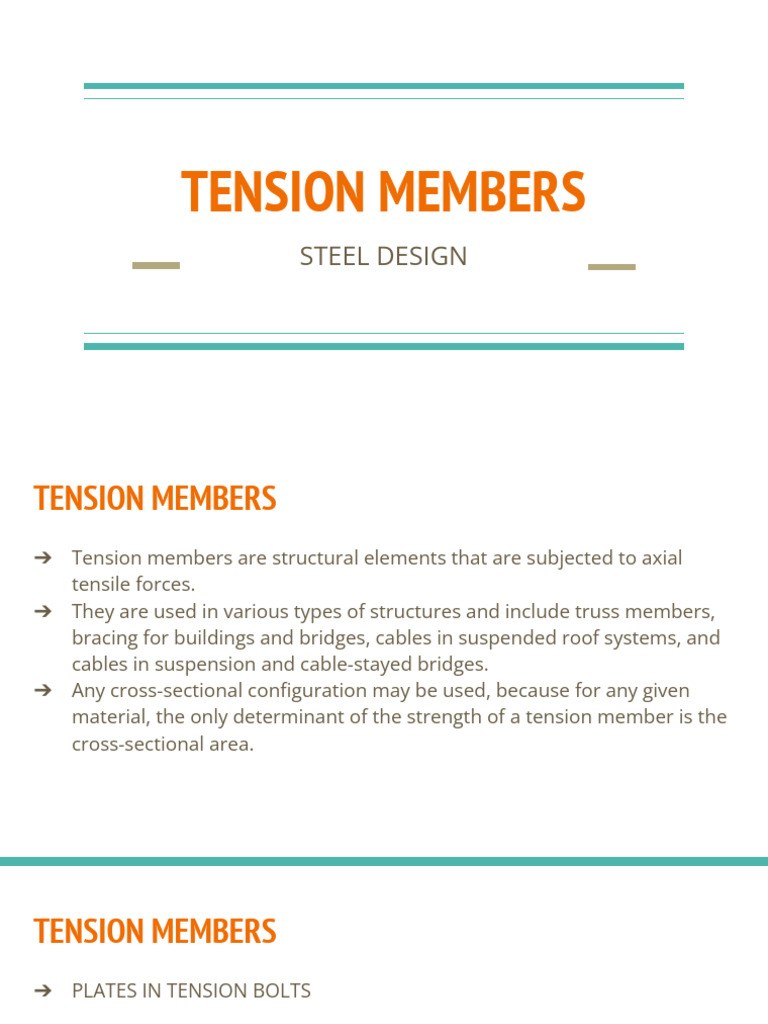 TEnsion Members | PDF | Stress (Mechanics) | Tension (Physics)