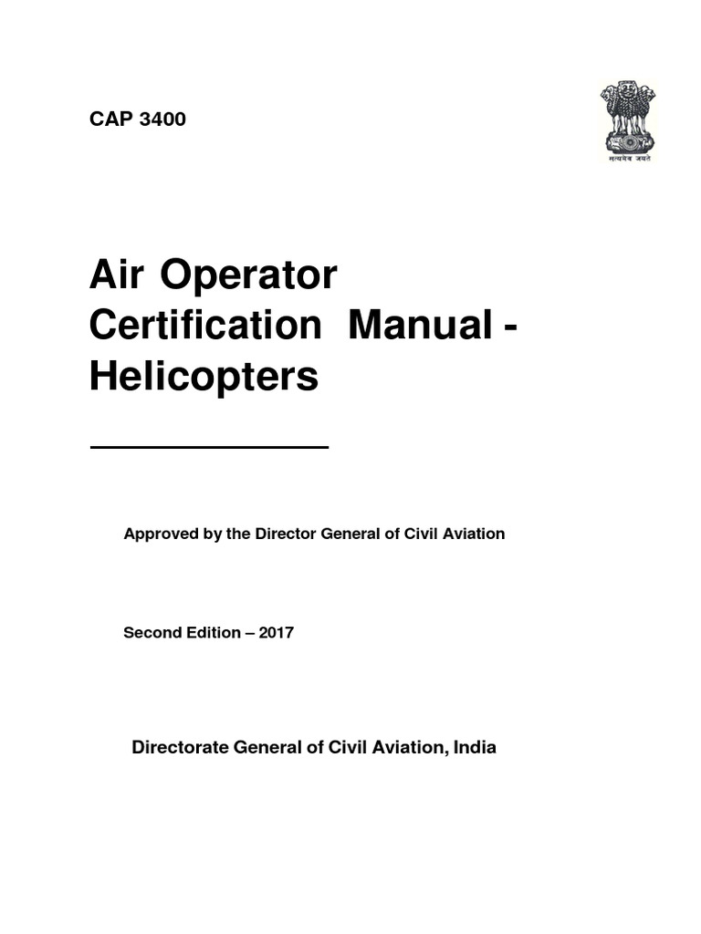 CAP 3400 Air Operator Certification Manual (Helicopters) | PDF ... CAP 3400 Air Operator Certification Manual (Helicopters) | PDF ...
