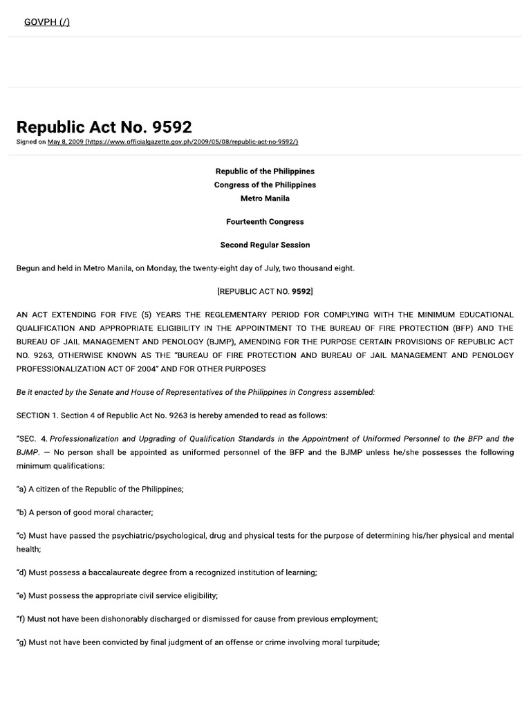 Republic Act No. 9592 - Official Gazette of The Republic of The ...