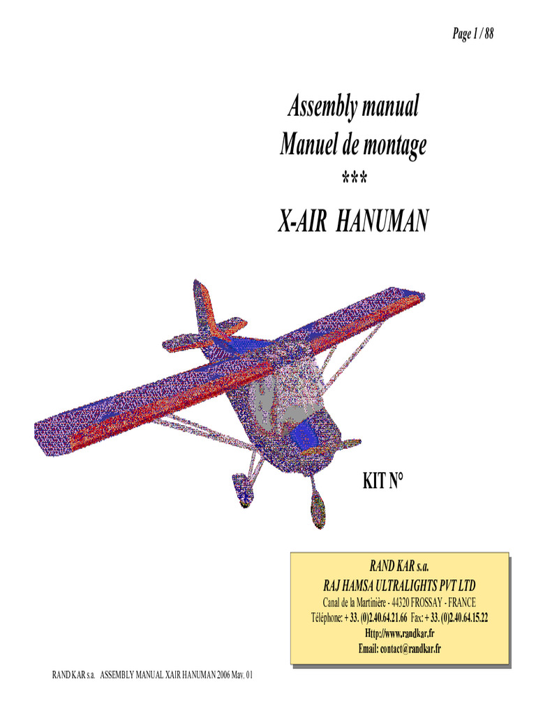Assembly Manual Manuel de Montage X-Air Hanuman: Kit N° | PDF ...