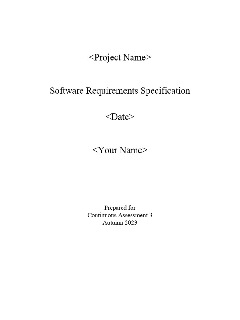 SRS Format | PDF | Specification (Technical Standard) | Reliability Engineering