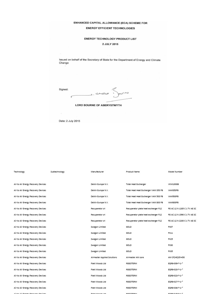 Energy Technology Product List 2 July 2015 PDF | PDF | Boiler ...