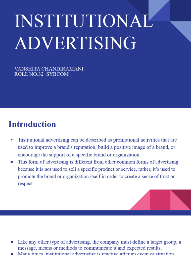 Institutional Advertising | PDF | Advertising | Brand