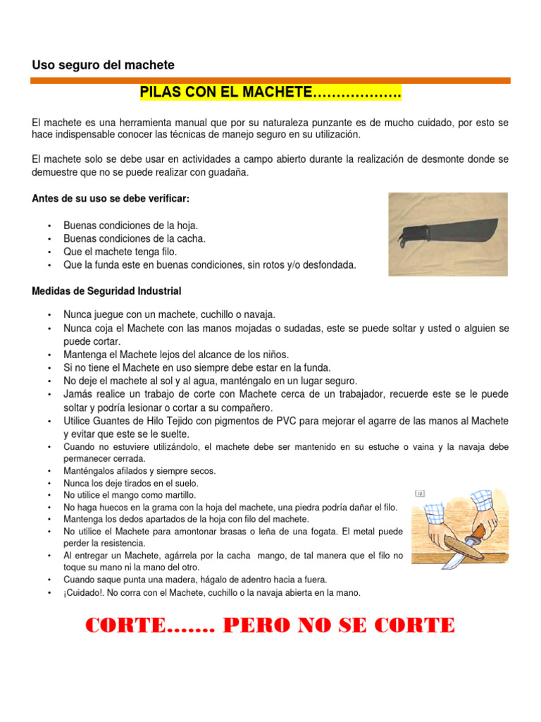 6 Uso Seguro Del Machete | PDF