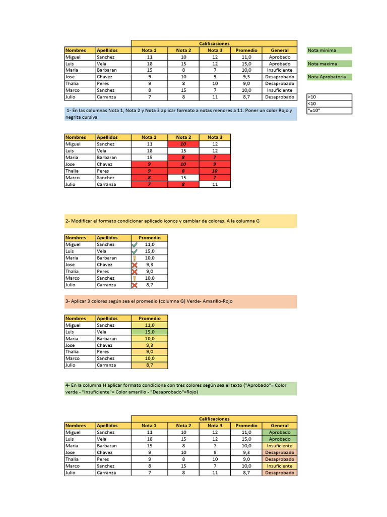 Taller 8 Formato Condicional | PDF