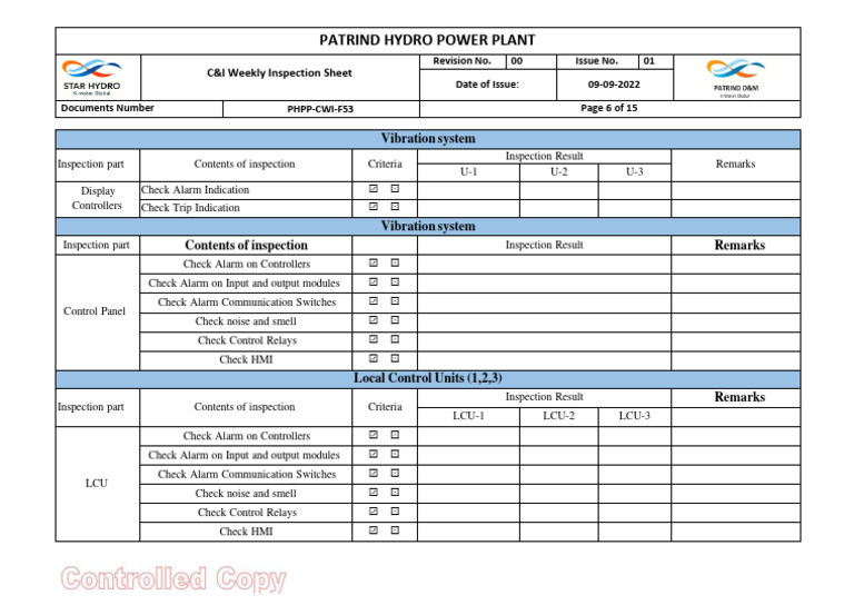 Vibration Monitoring System Checksheet | PDF | Electrical Engineering ...