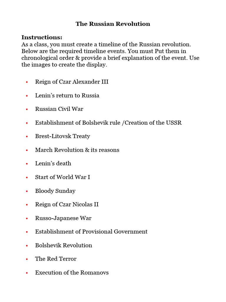 The Russian Revolution in Pictures Activity | PDF | History