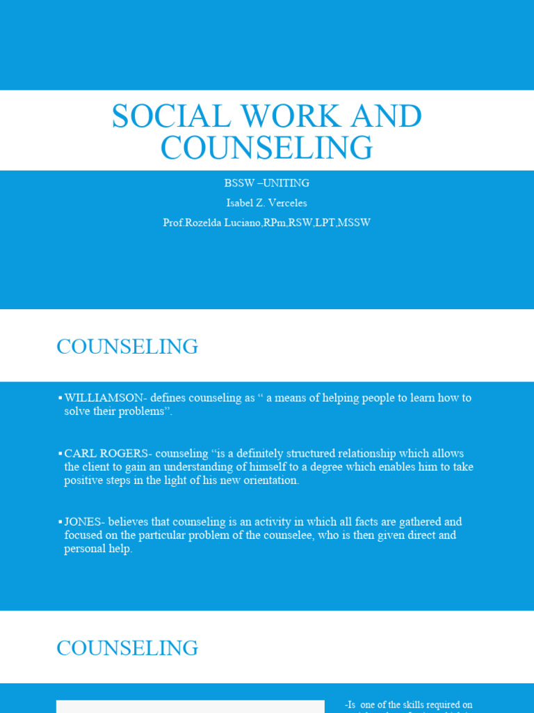 Social Work and Counseling | PDF