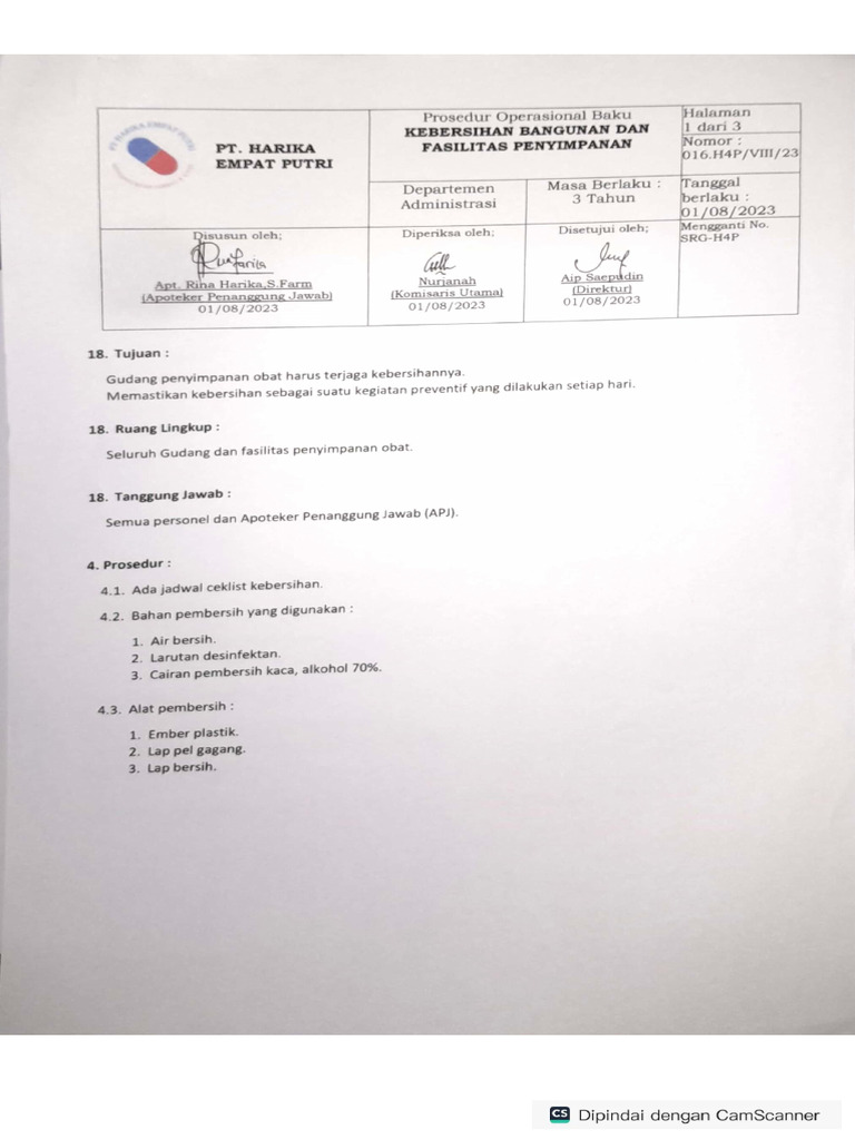 POB Kebersihan Bangunan Dan Fasilitas Penyimpanan | PDF