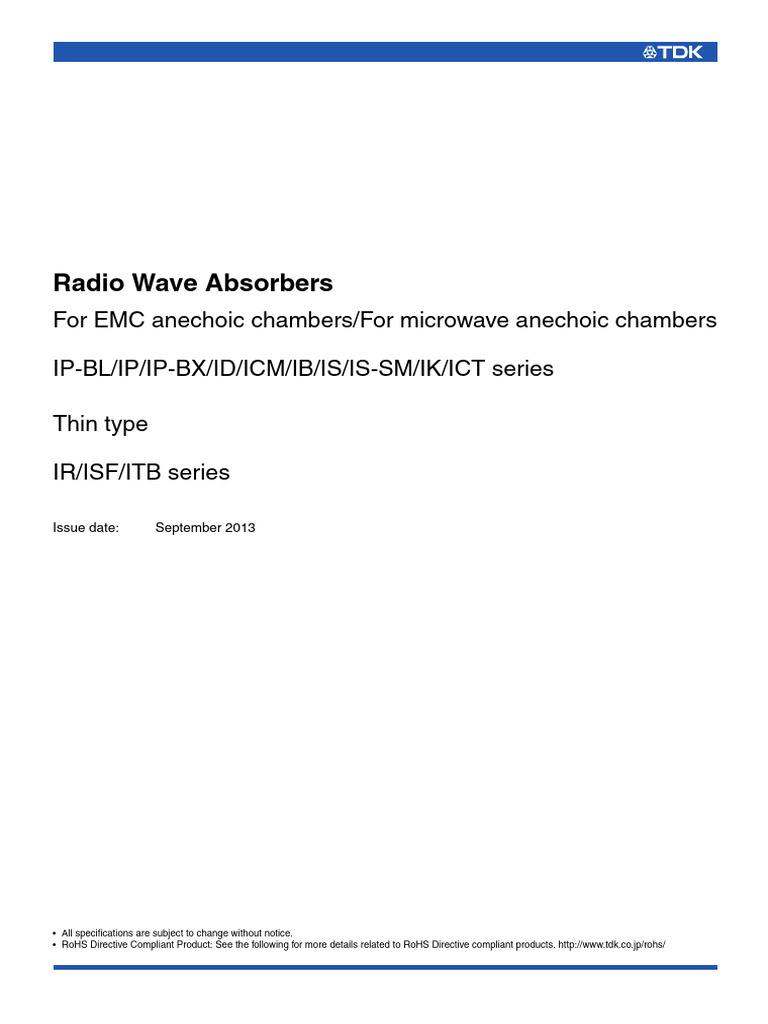 RF Absorber TDK | PDF | Radio Wave | Radio