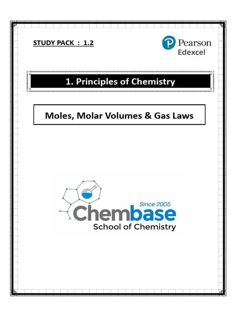 1.2 Moles, Molar Volume & Gas Laws | PDF | Mole (Unit) | Gases