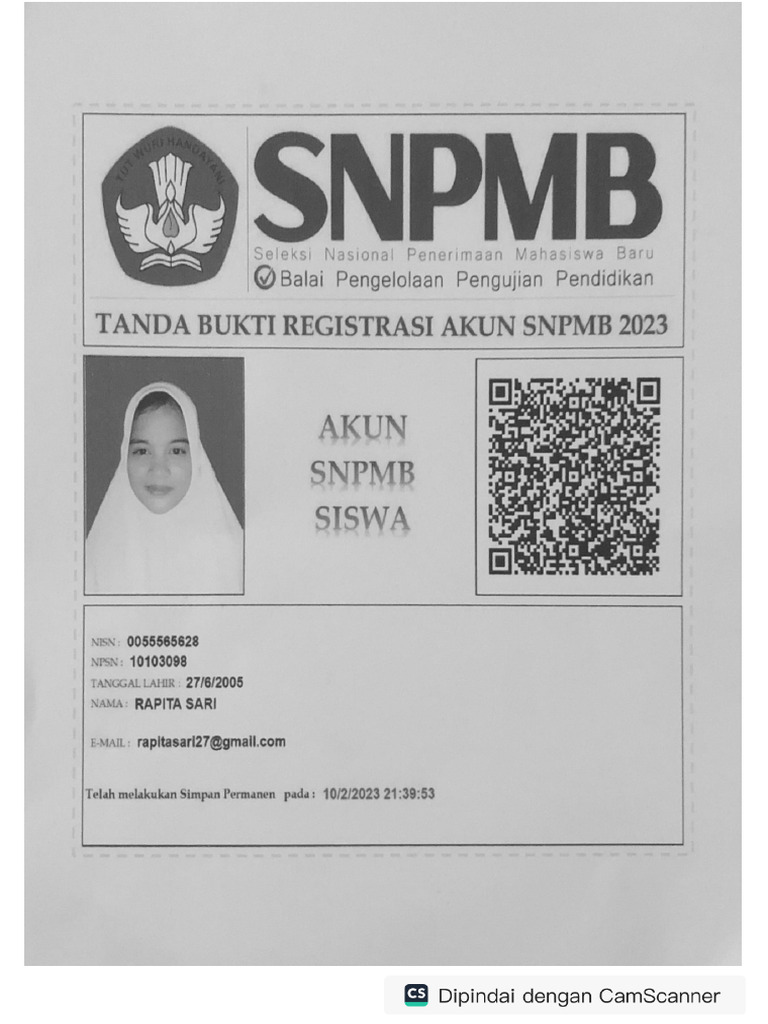 Kartu SNBP 2 | PDF