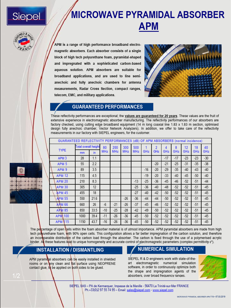 Microwave Pyramidal Absorber APM V14 | PDF | Physical Sciences ...