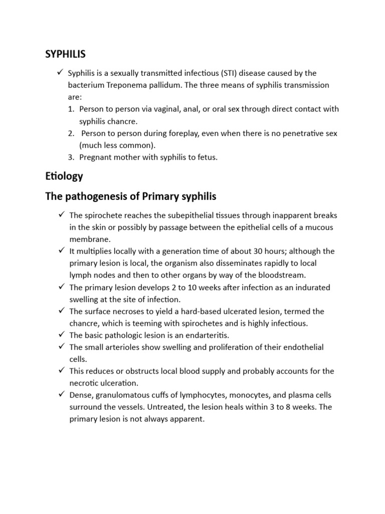 SYPHILIS | PDF | Immunology | Health Sciences