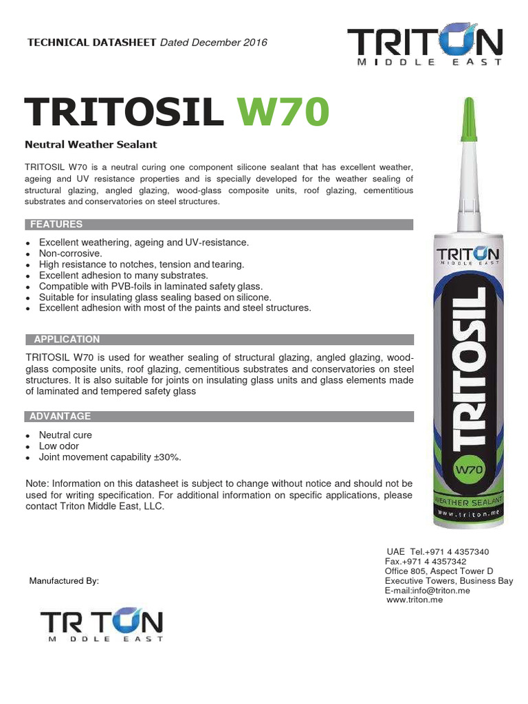 Tritosil W70-TDS | PDF | Silicone | Glasses