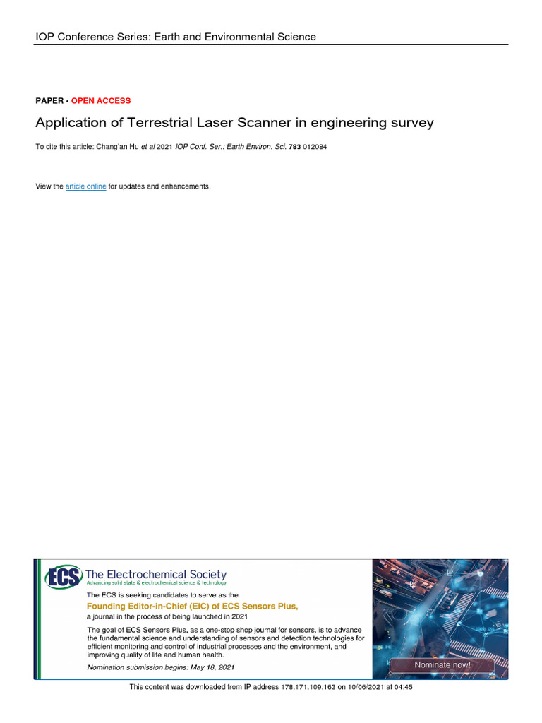 Application of Terrestrial Laser Scanner in Engine | PDF | Image ...