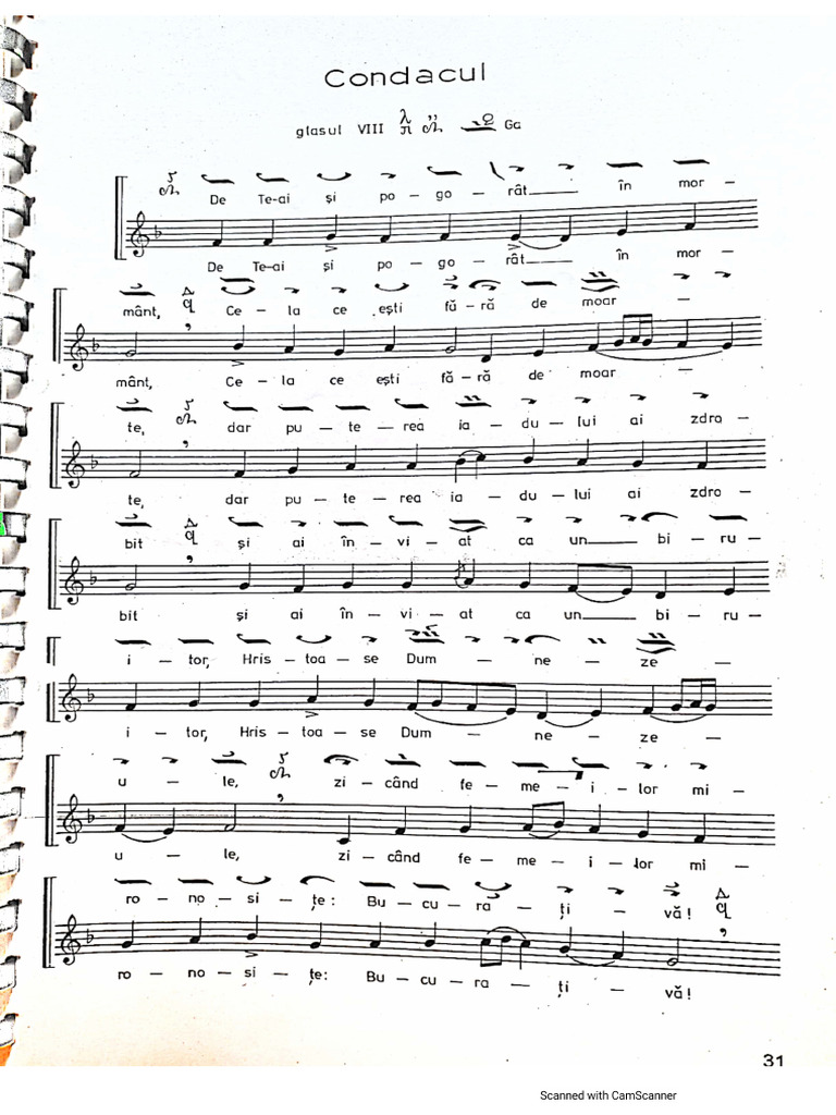 Condacul Invierii Partitura Lineara | PDF
