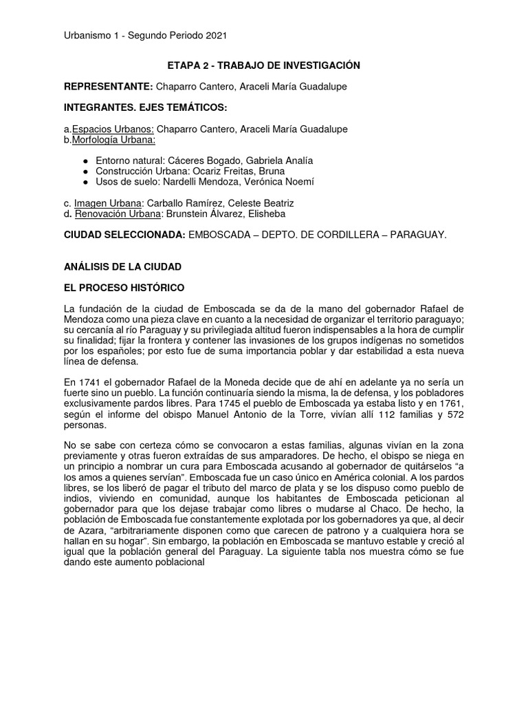 Emboscada - Ciudad de Las Piedras - Etapa | PDF | Calle | Paraguay