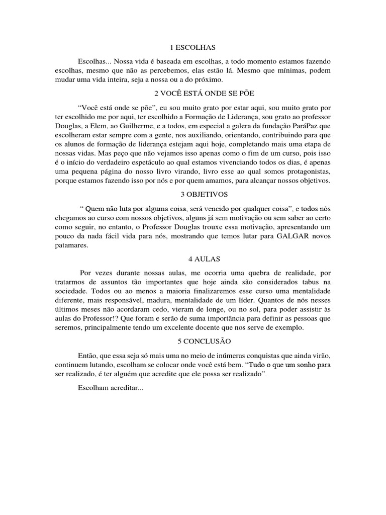 Discurso de Formatura 2 | PDF Discurso de Formatura 2 | PDF