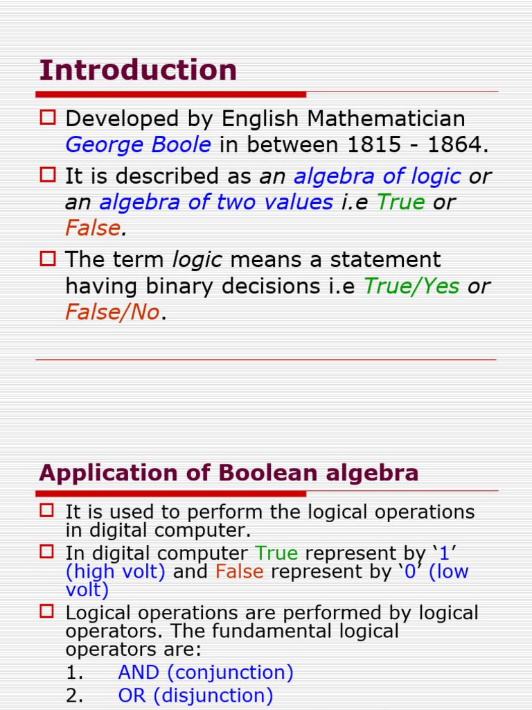 Class12 Boolean Algebra | PDF | Boolean Algebra | Teaching Mathematics
