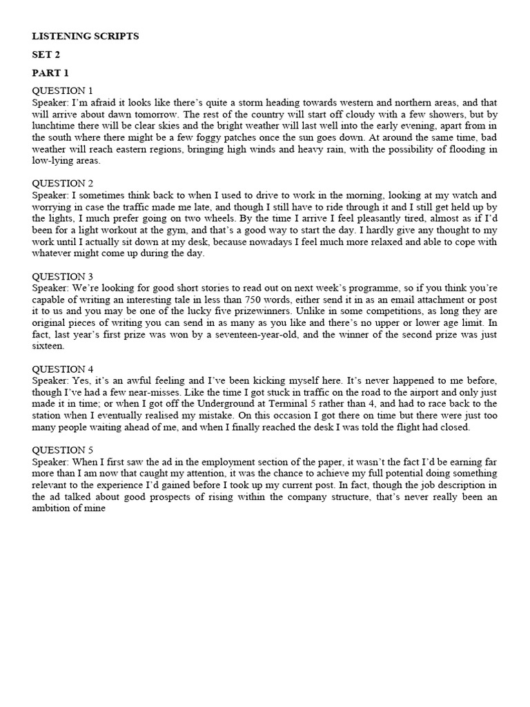 Listening Scripts | PDF | Language Arts & Discipline | Self-Improvement