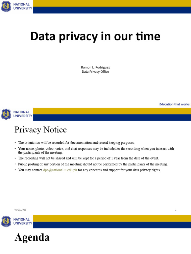 DPA Presentation - Orientation | PDF | Privacy | Security
