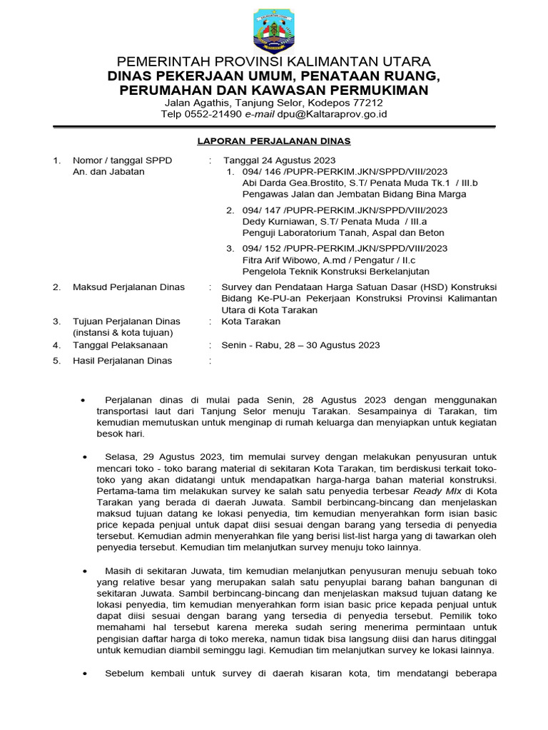 LPD Survey HSPK Tarakan | PDF