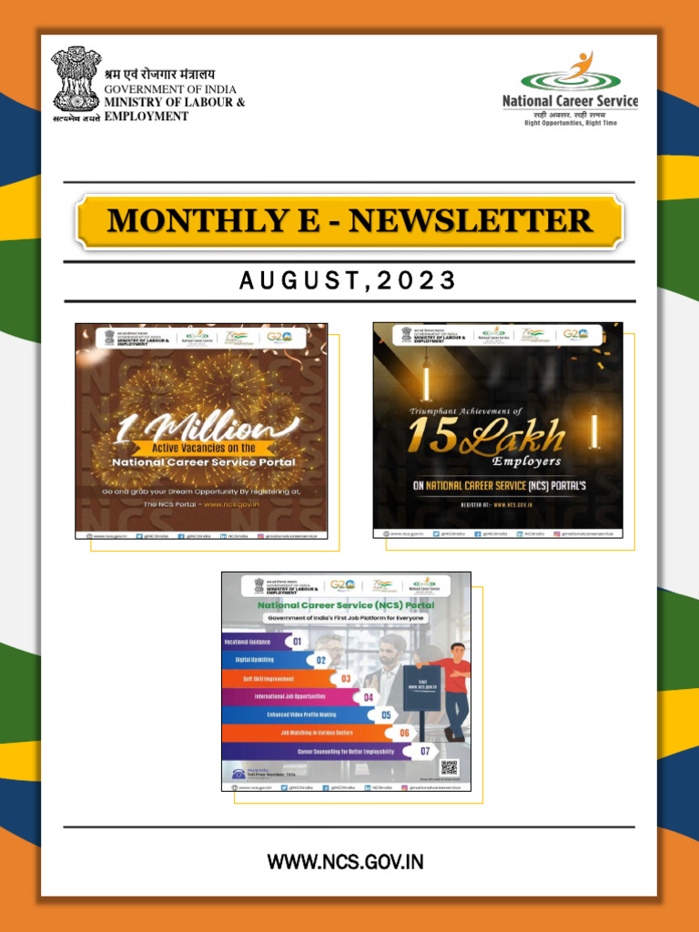 NCS E-Newsletter - August 2023 | PDF | Employment | Economies