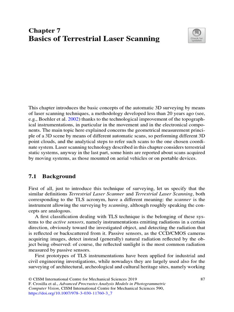 Basics Of Terrestrial Laser Scanning Download Free Pdf Lidar Inertial Navigation System