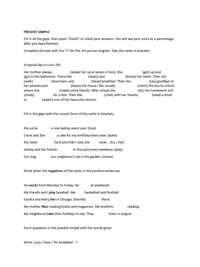 Present Simple I Continous Mama Michelle | PDF | Art