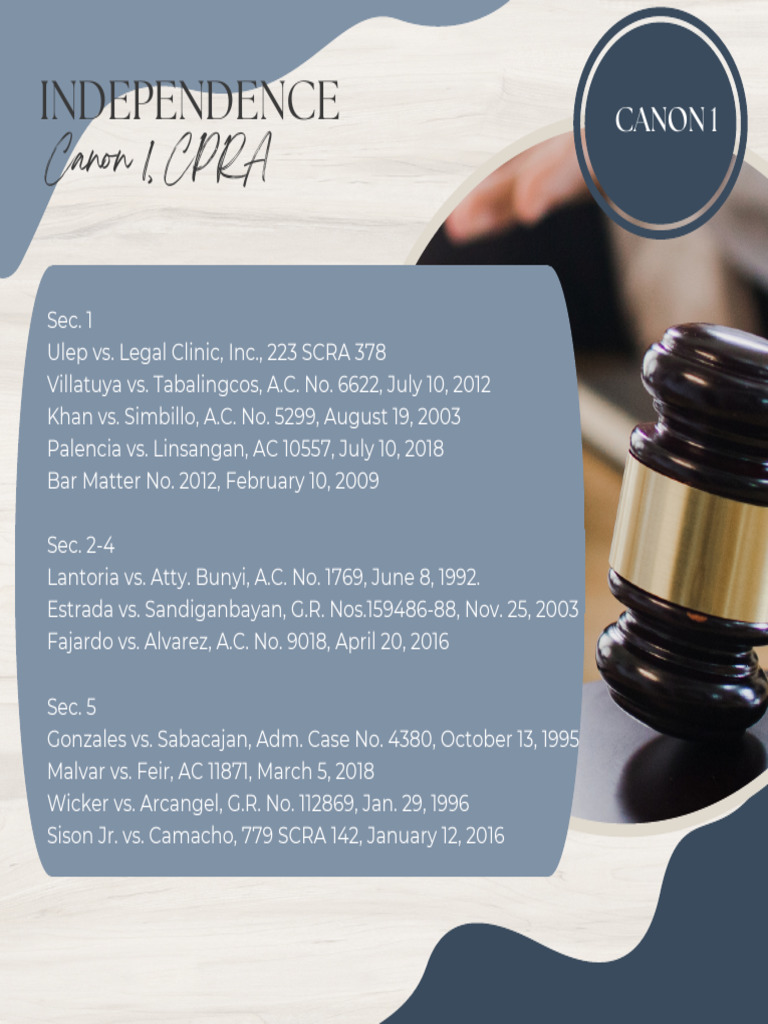 2023 BLJE CPRA Canon 1 Independence Study Guide | PDF | Law