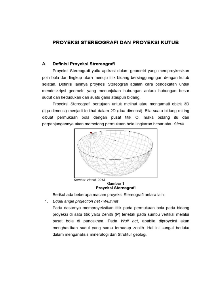 RESUME Proyeksi Stereografi Dan Proyeksi Kutub | PDF