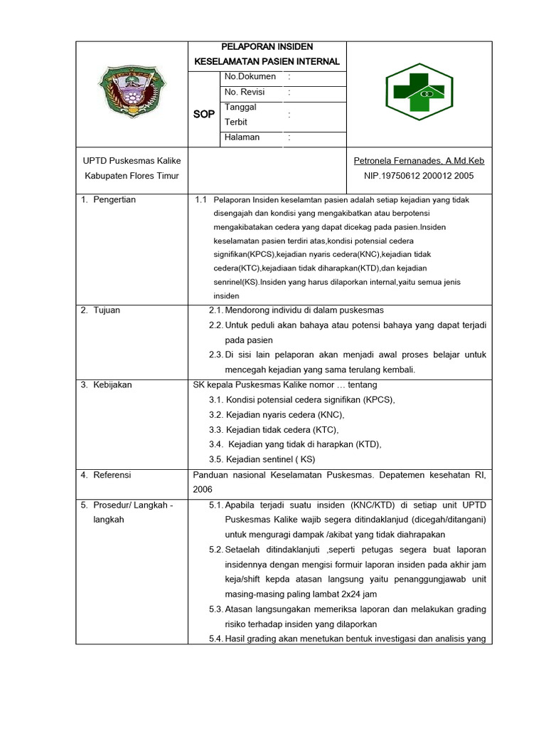 Sop Internal | PDF