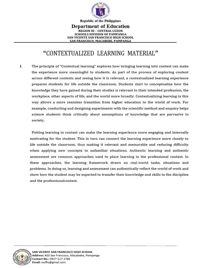 Contextualized LM. Lesson Bandila NG Karunungan | PDF | Learning | Experience
