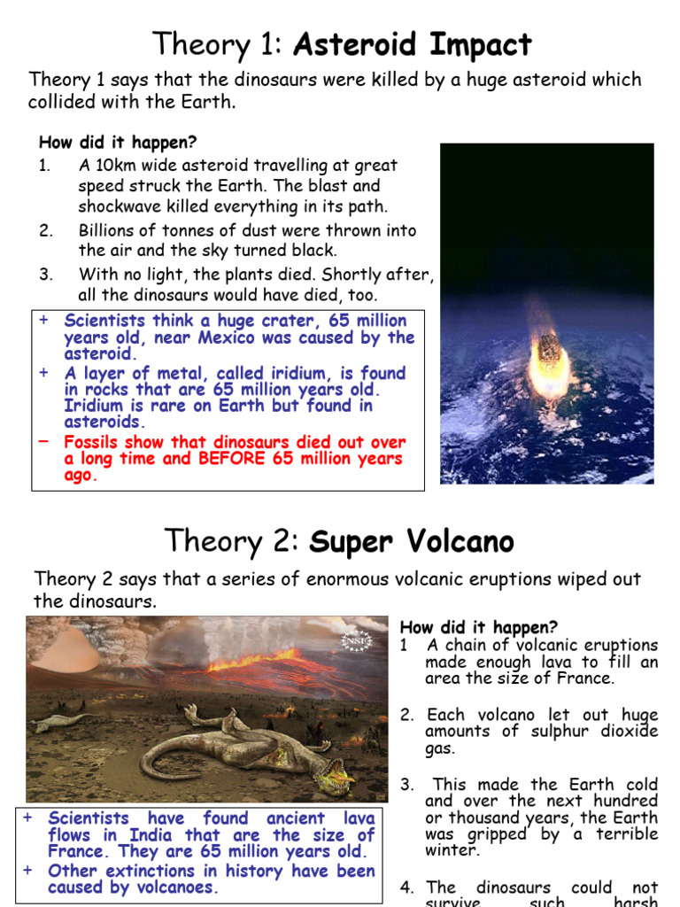 Dinosaur Extinction Theories Explored | PDF | Volcano | Dinosaurs