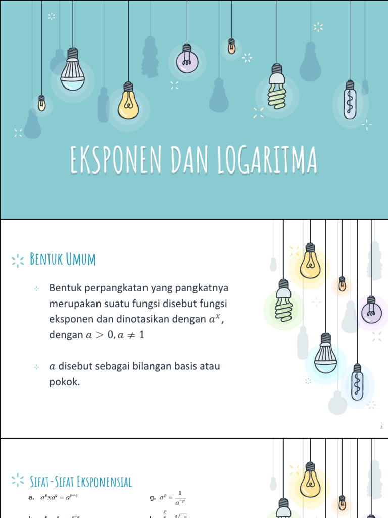 Bab 2 EKSPONEN DAN LOGARITMA | PDF | Seni & Disiplin Bahasa | Komputer
