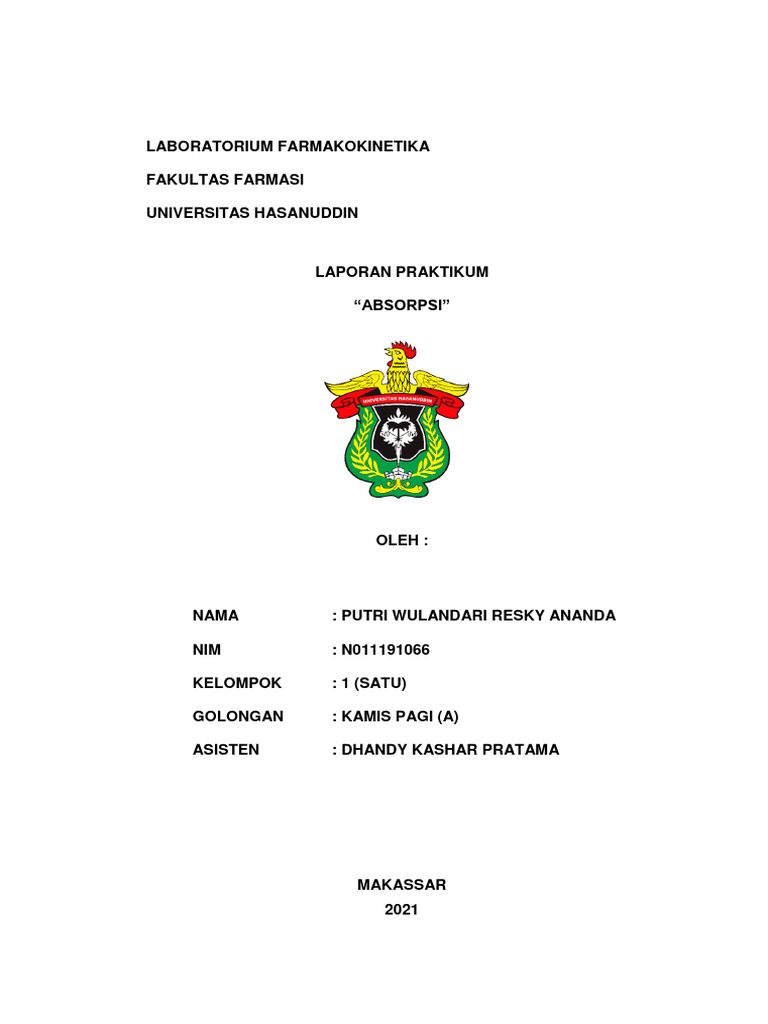 Putri Wulandari Resky Ananda - Laporan Absorpsi - KLP 1 Fix | PDF