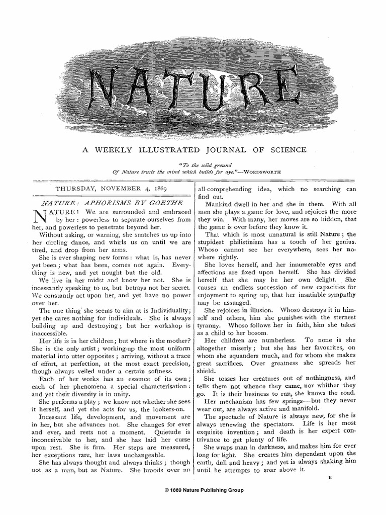 First Edition of Nature Magazine | PDF | Flowers | Sun