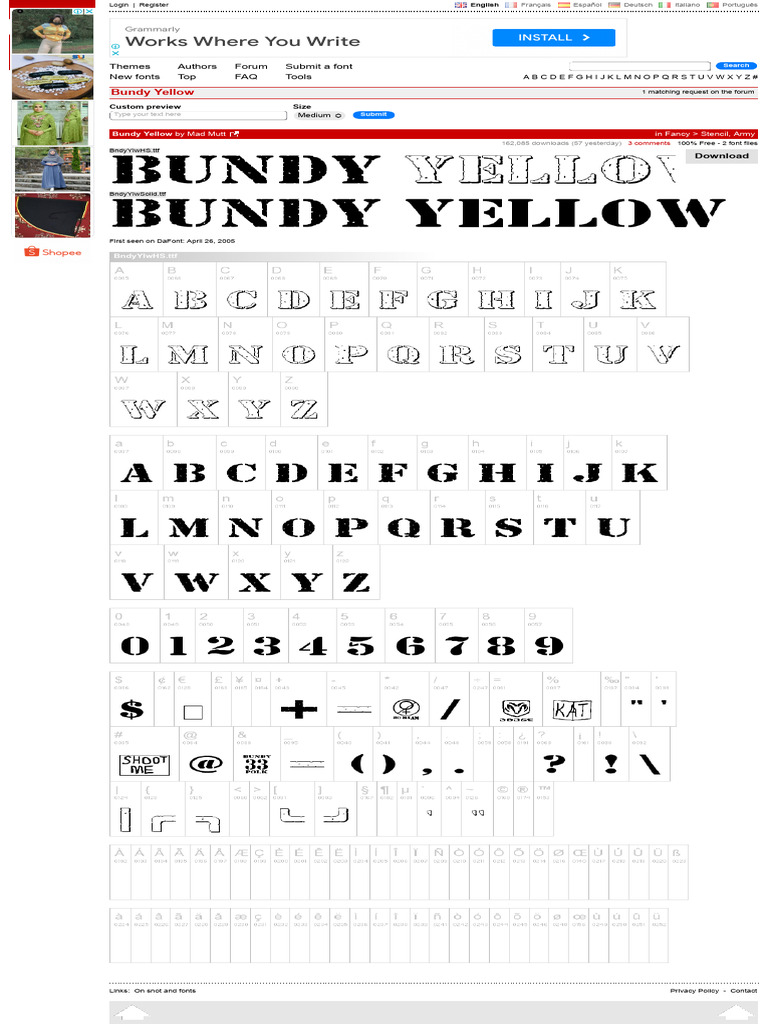 Bundy Yellow Font | PDF