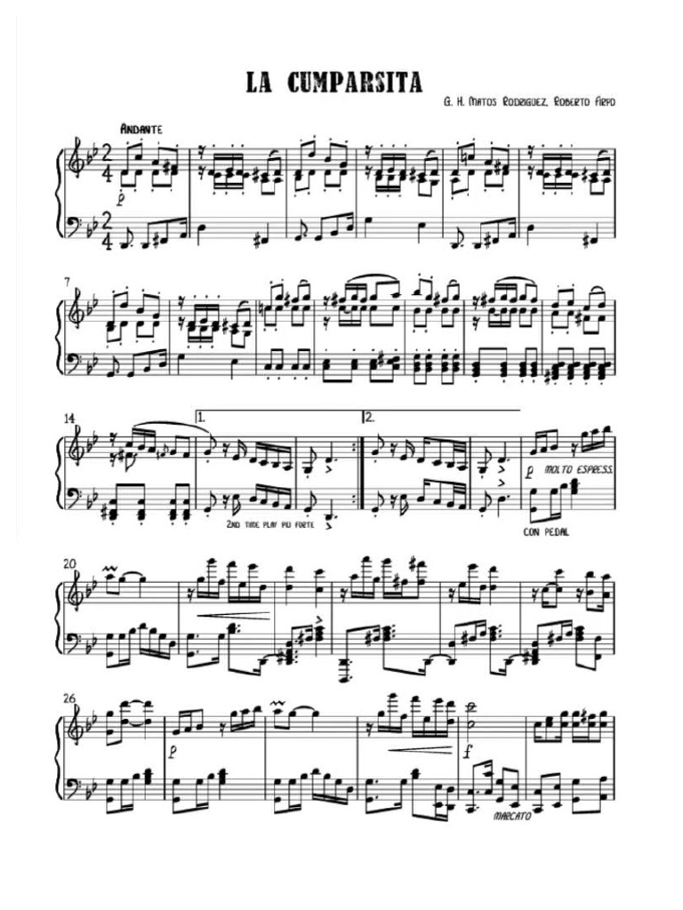 La Cumparsita Piano | PDF