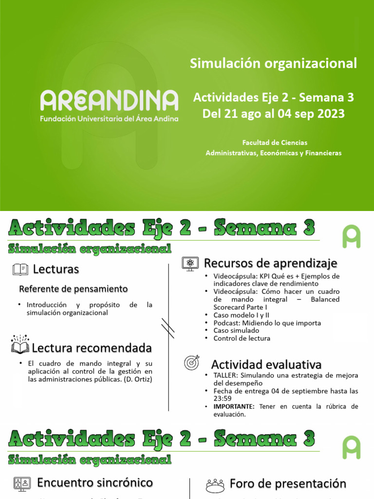Actividades Eje 2 Semana 3 - Simulación Organizacional-2 | PDF