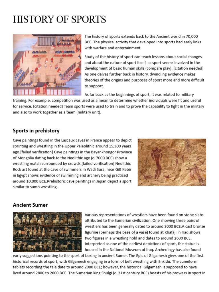 History of Sports | Download Free PDF | Sports | Epic Of Gilgamesh