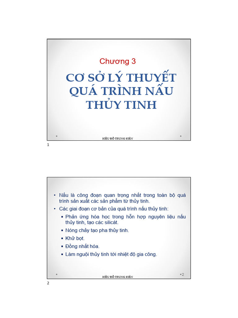 C 3 - Co So Ly Thuyet Qua Trinh Nau Thuy Tinh | PDF
