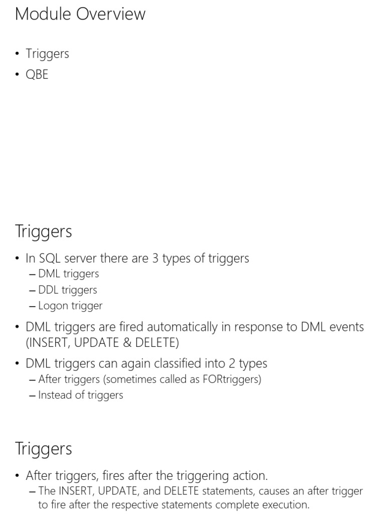 Querying With T Sql Triggers Pdf Databases Data Management